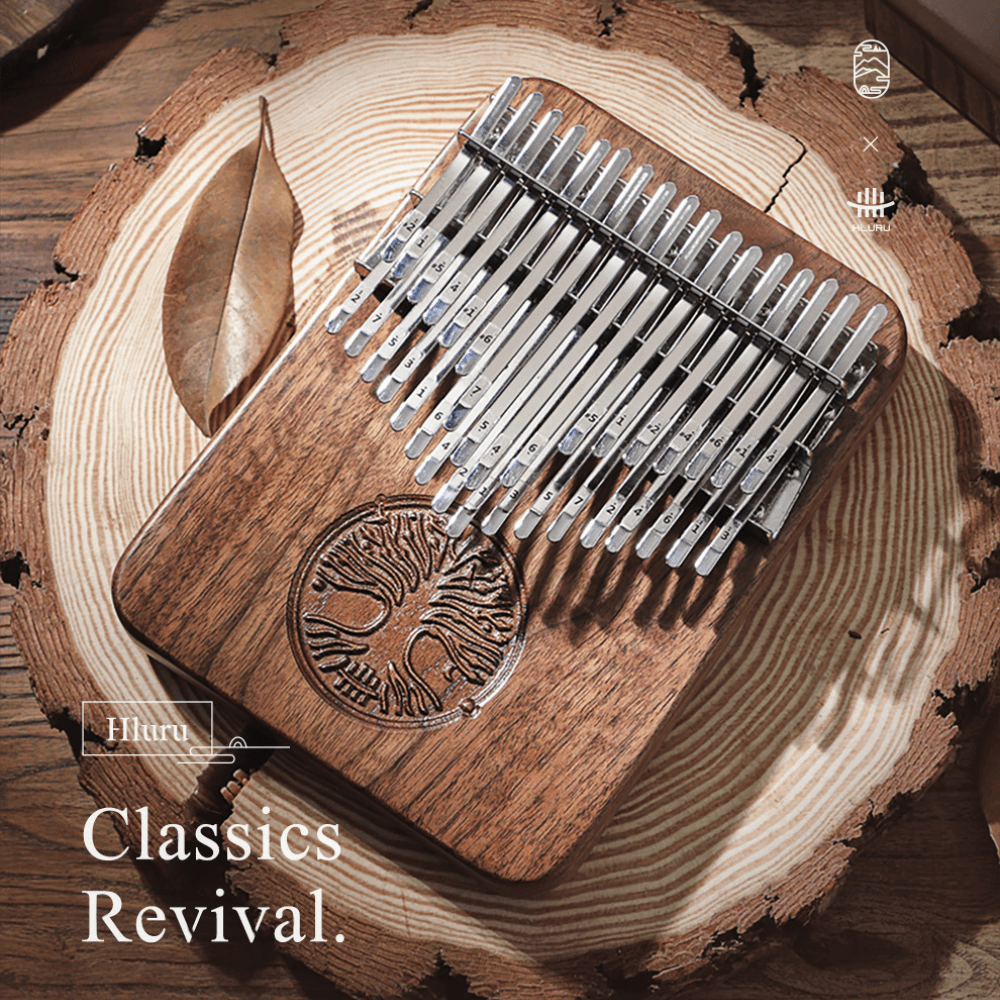 Kalimba Chromatic 34 Key Hluru Tree Of Life w/Case